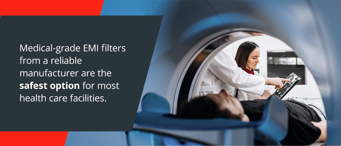 Selecting an EMI Filter for Downlight Installation in an MRI Room